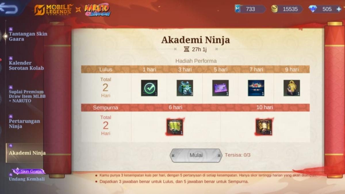 Jawaban Akademi Ninja MLBB x Naruto, Paling Lengkap! | GGWP.ID
