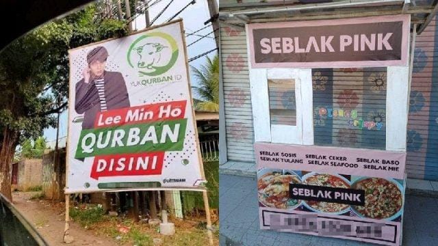 Meme Spanduk Lucu Orang Jualan yang Terinspirasi dari Idol KPop | GGWP